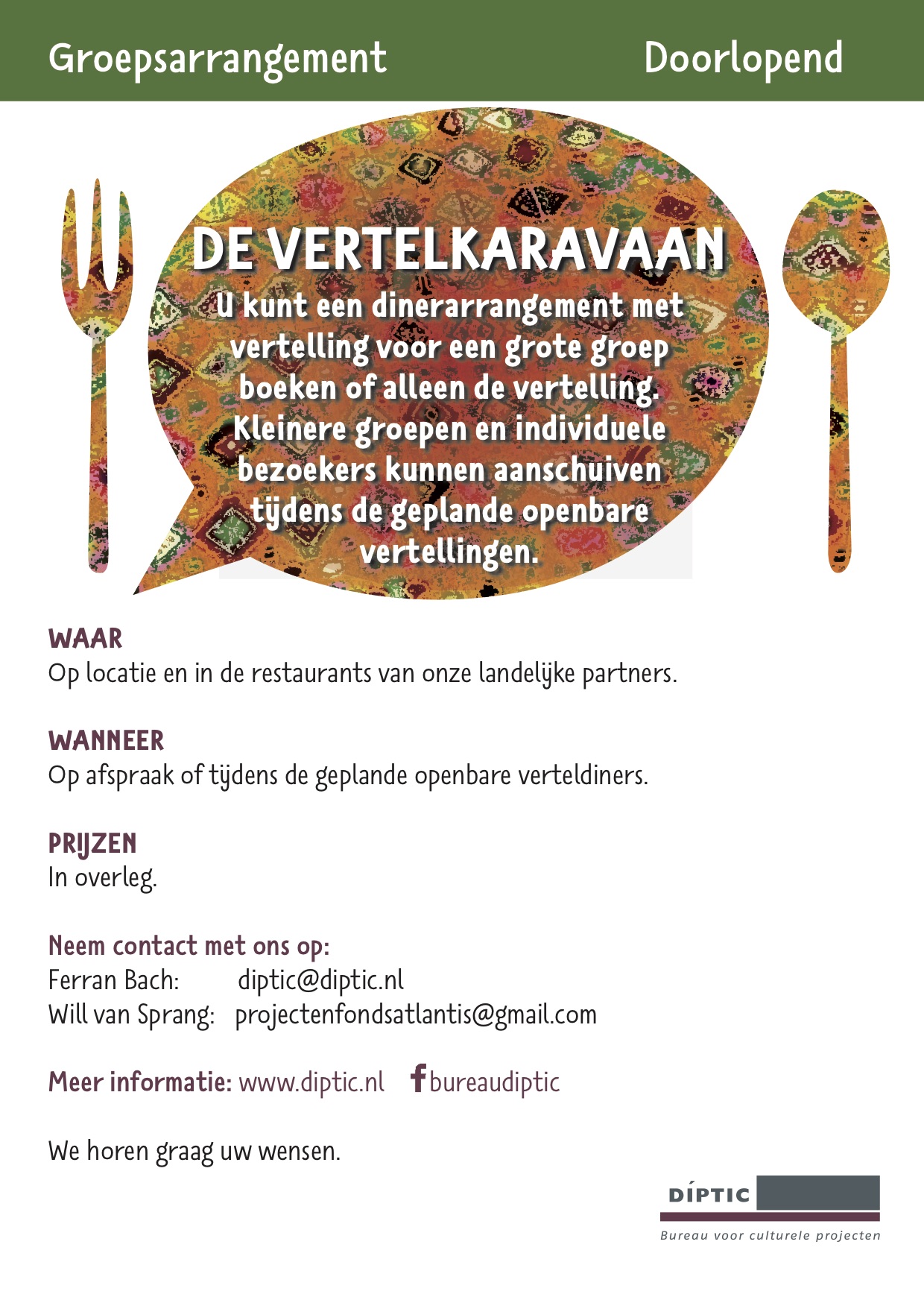 29 sept. en 27 okt. – De Vertelkaravaan in Tilburg: verteldiners met ...