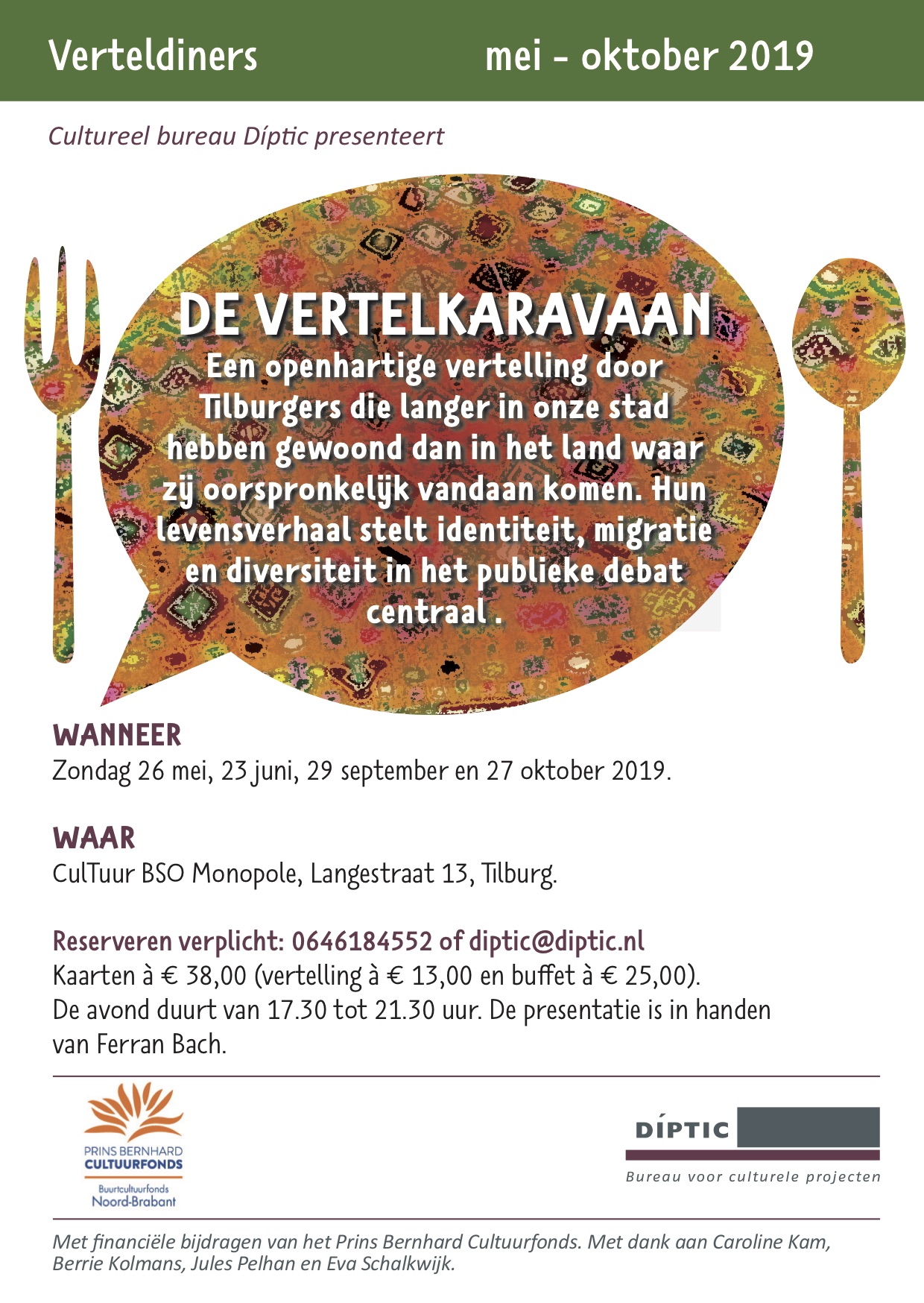 29 sept. en 27 okt. – De Vertelkaravaan in Tilburg: verteldiners met ...